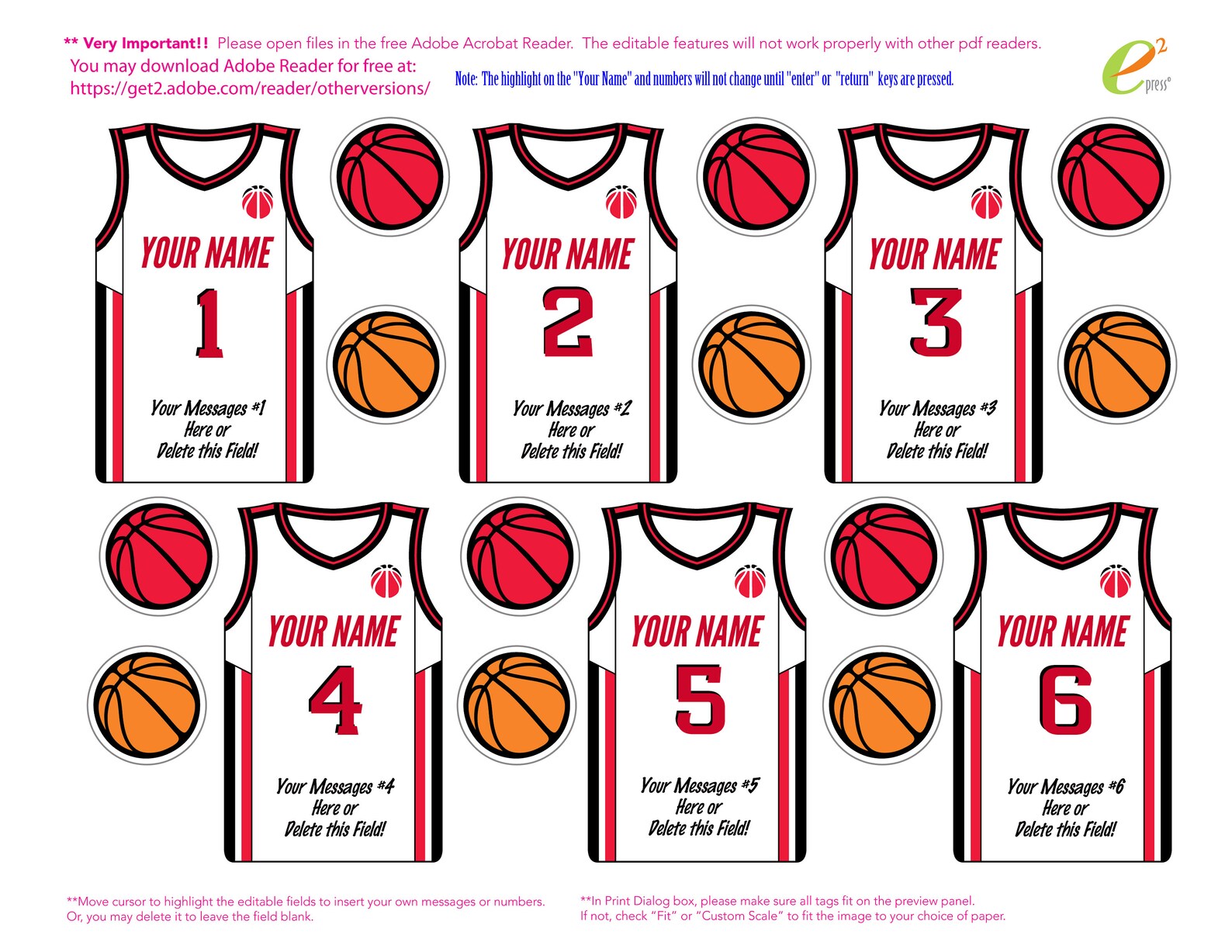 Editable Basketball Party Favor Tags Personalized Jersey - Etsy