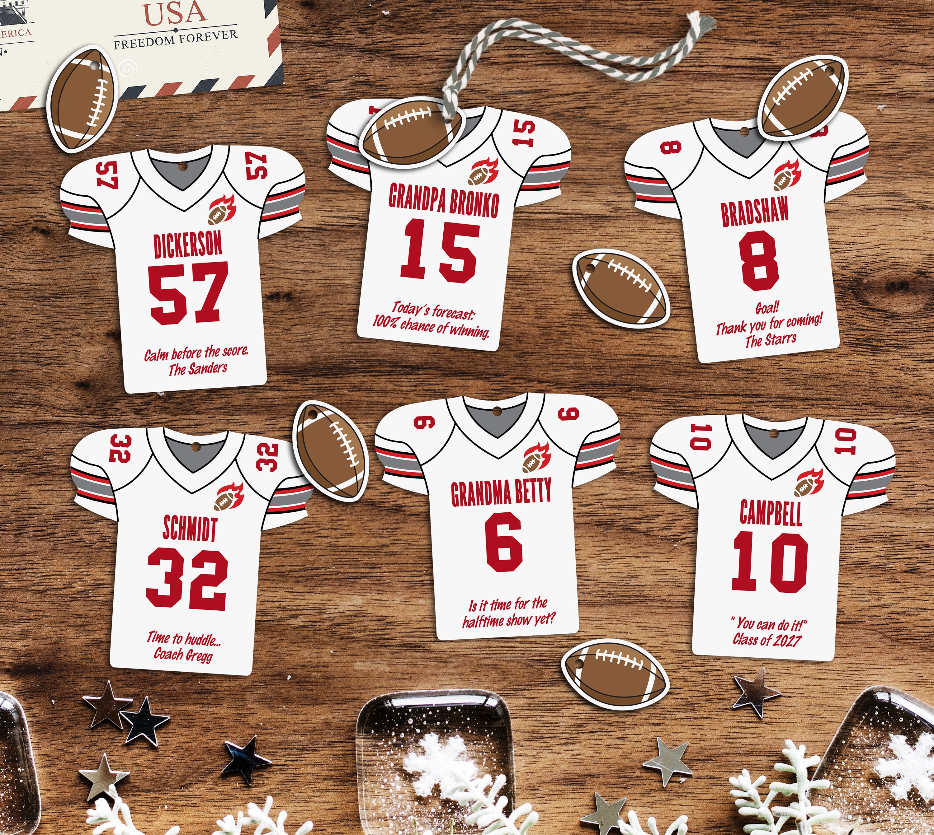 Editable Football Jersey Favor Tags: Personalized Team Banquet (instant ...