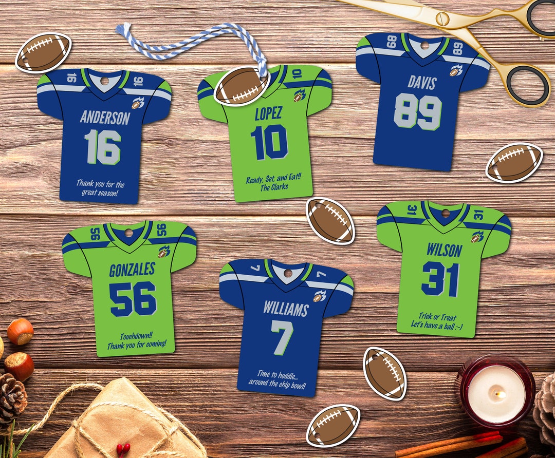 Editable Football Jersey Favor Tags: Personalized Team Banquet (DIY ...