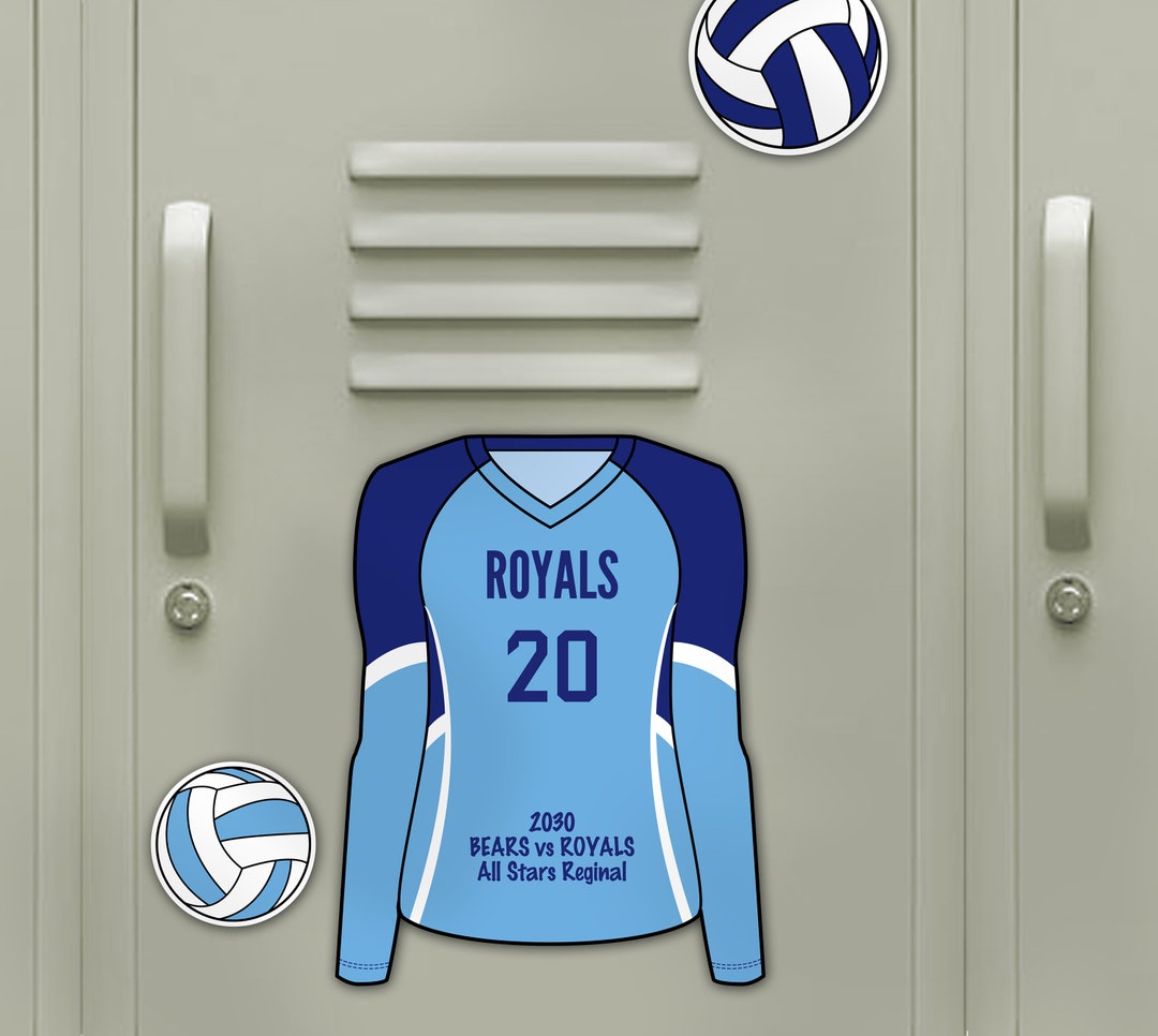 Editable Volleyball Locker Decor: Personalized Jersey & Ball (digital ...