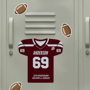 Personalized Football Locker Decor, Jersey, Ball, Printable (instant ...
