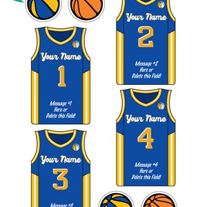 Editable Basketball Party Favor Tags, Personalized, Jersey Template ...