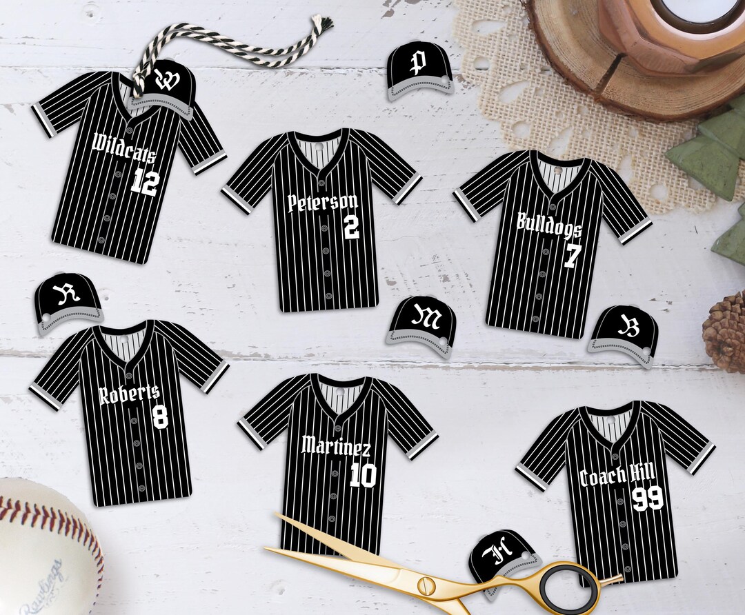 Editable Baseball Team Party Favor Tags, Personalized, Jersey Template ...
