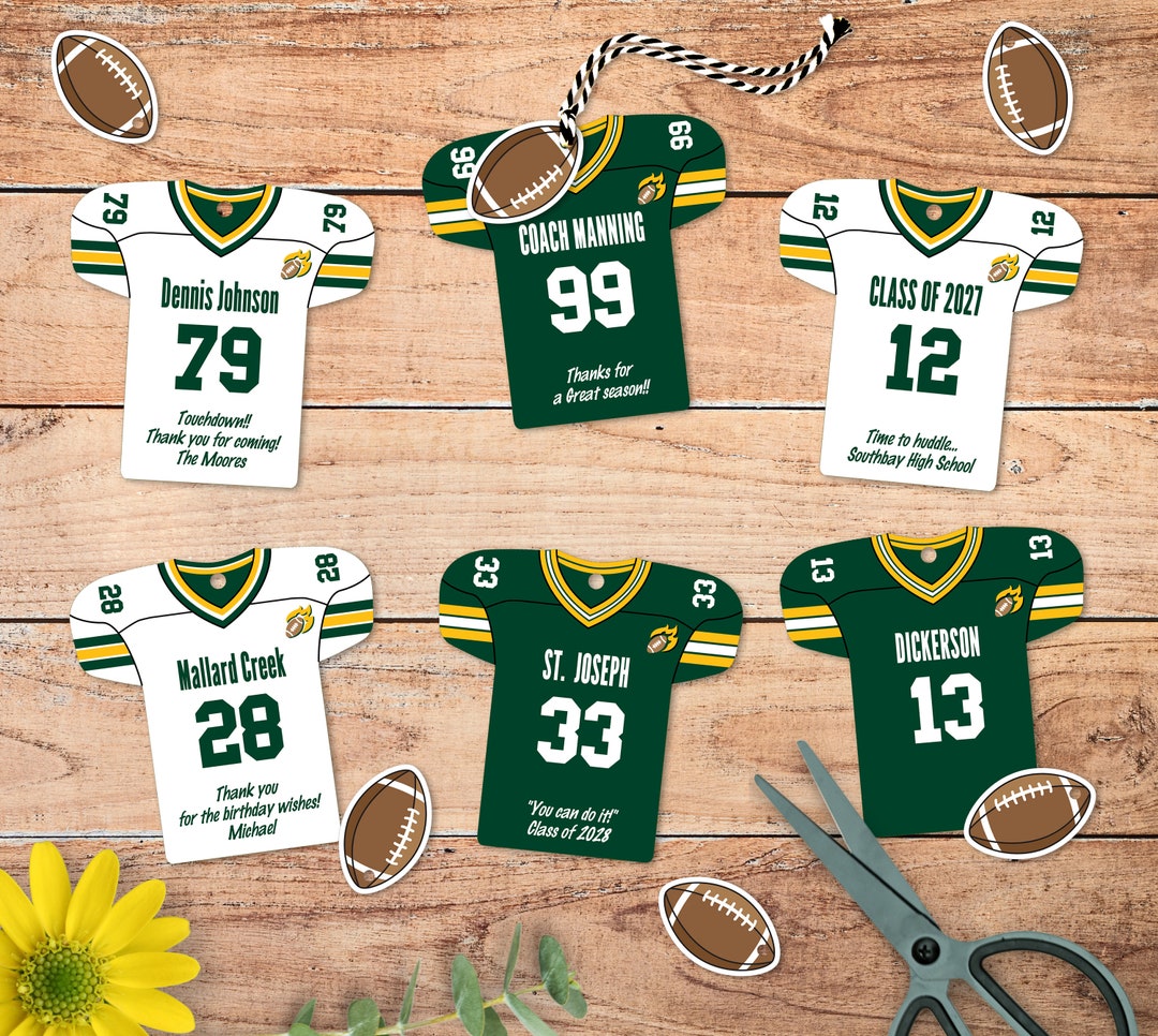 Editable Football Jersey Favor Tags: Personalized Team Banquet (instant ...