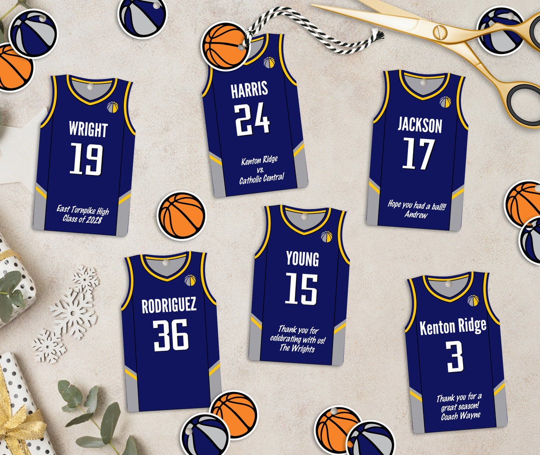 Editable Basketball Jersey Favor Tags: Team Birthday (instant Download ...
