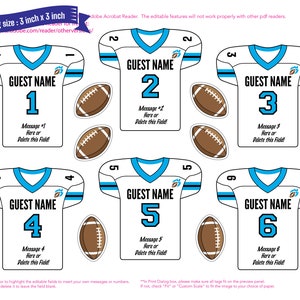 Editable Football Jersey Favor Tags: Personalized Team Banquet (instant ...