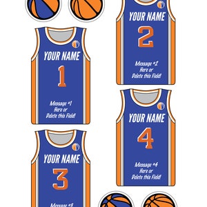Editable Basketball Party Favor Tags, Personalized, Jersey Template ...