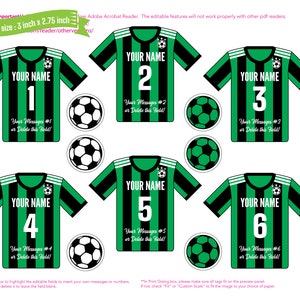 Editable Soccer Party Favor Tags Personalized Jersey Shaped - Etsy