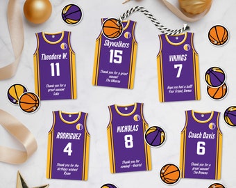 Editable Basketball Party Favor Tags Personalized Jersey | Etsy
