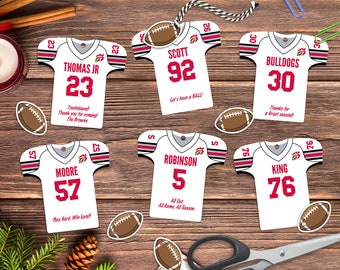 Editable Football Party Favor Tags, Personalized, Jersey Printable ...