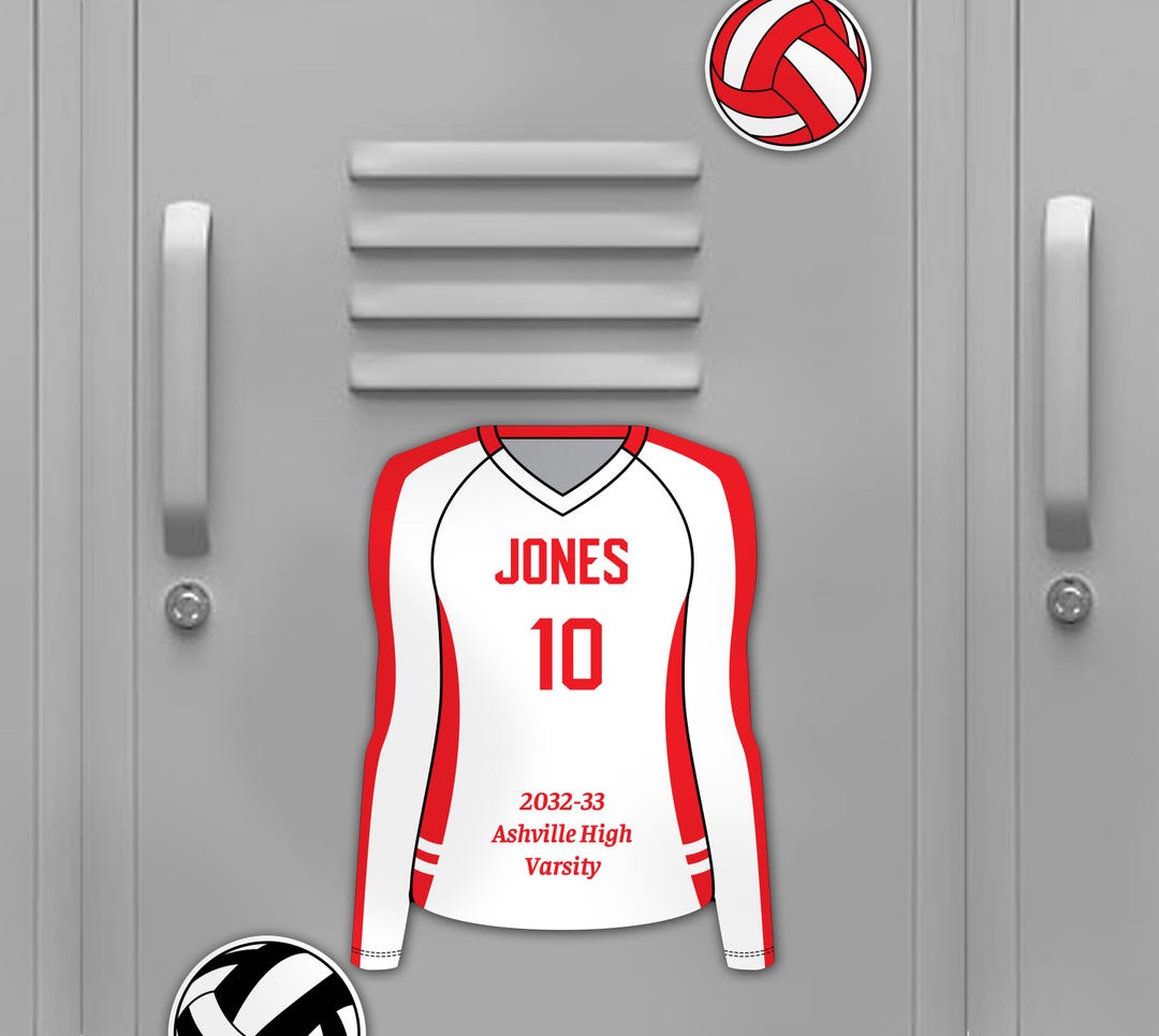 Locker Editable Volleyball Decor, Personalized Printable, Jersey Ball ...