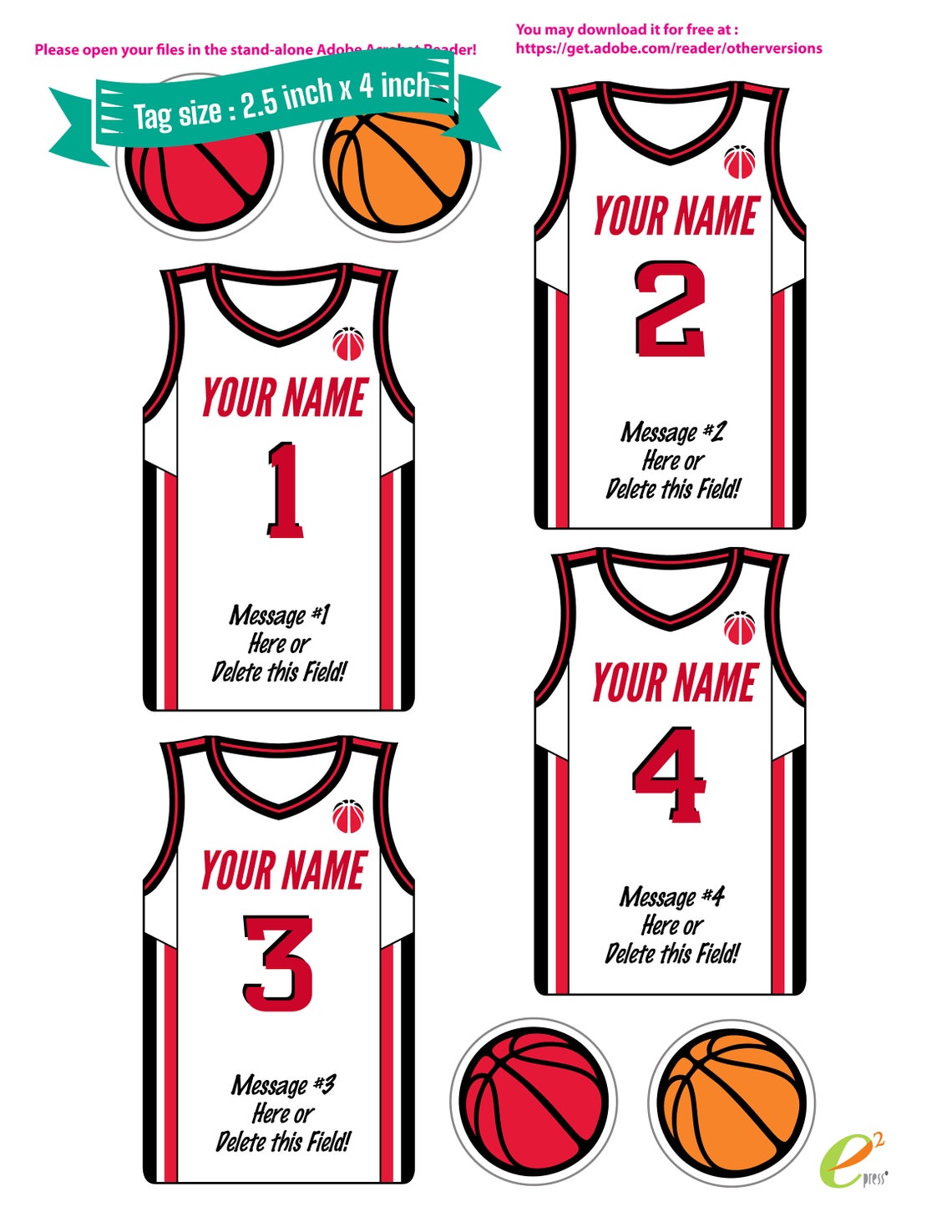 Editable Basketball Party Favor Tags Personalized Jersey - Etsy
