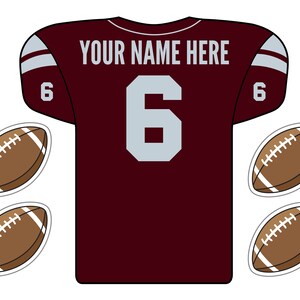 Personalized Football Locker Decor, Jersey, Ball, Printable (instant ...
