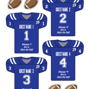 Editable Football Jersey Favor Tags: Personalized Team Banquet (instant ...