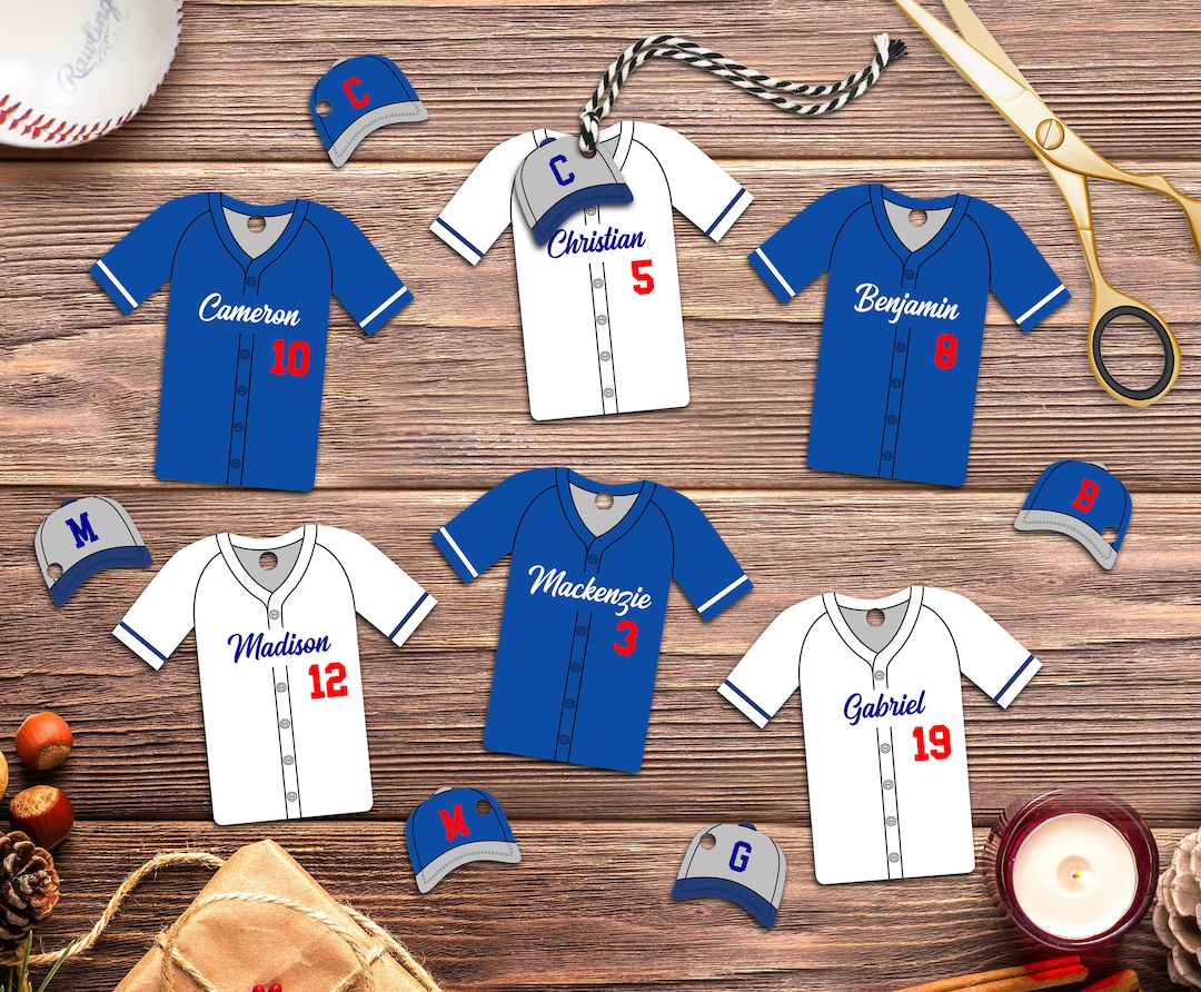 Personalized Baseball Team Jersey Favor Tags: Printable Birthday ...