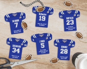 Editable Football Jersey Favor Tags: Personalized Team Banquet (instant ...
