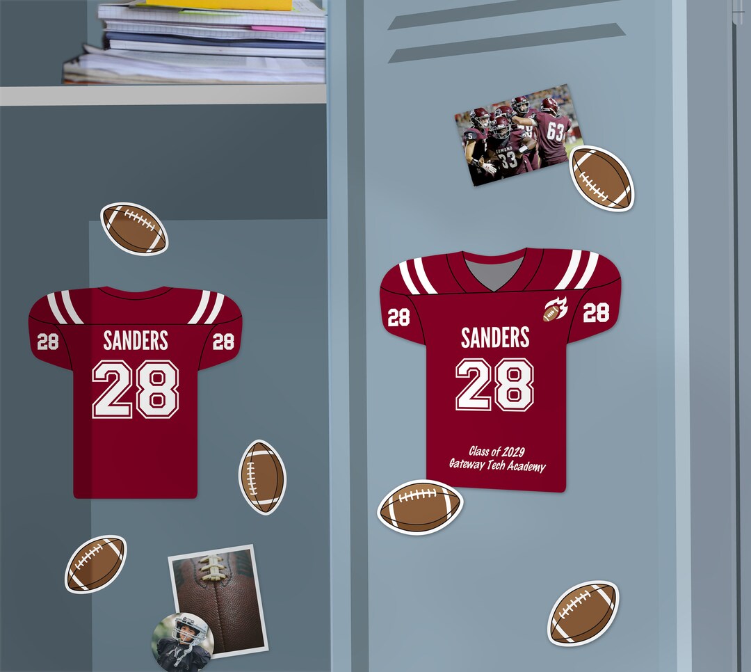 Editable Football Locker Decor: Personalized Jersey & Ball Printables ...