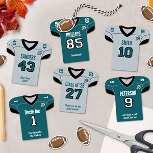 Editable Football Party Favor Tags, Personalized, Jersey Printable ...