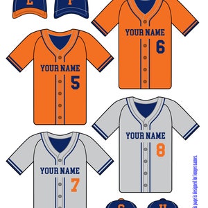 Editable Baseball Team Party Favor Tags, Personalized, Jersey Shaped ...