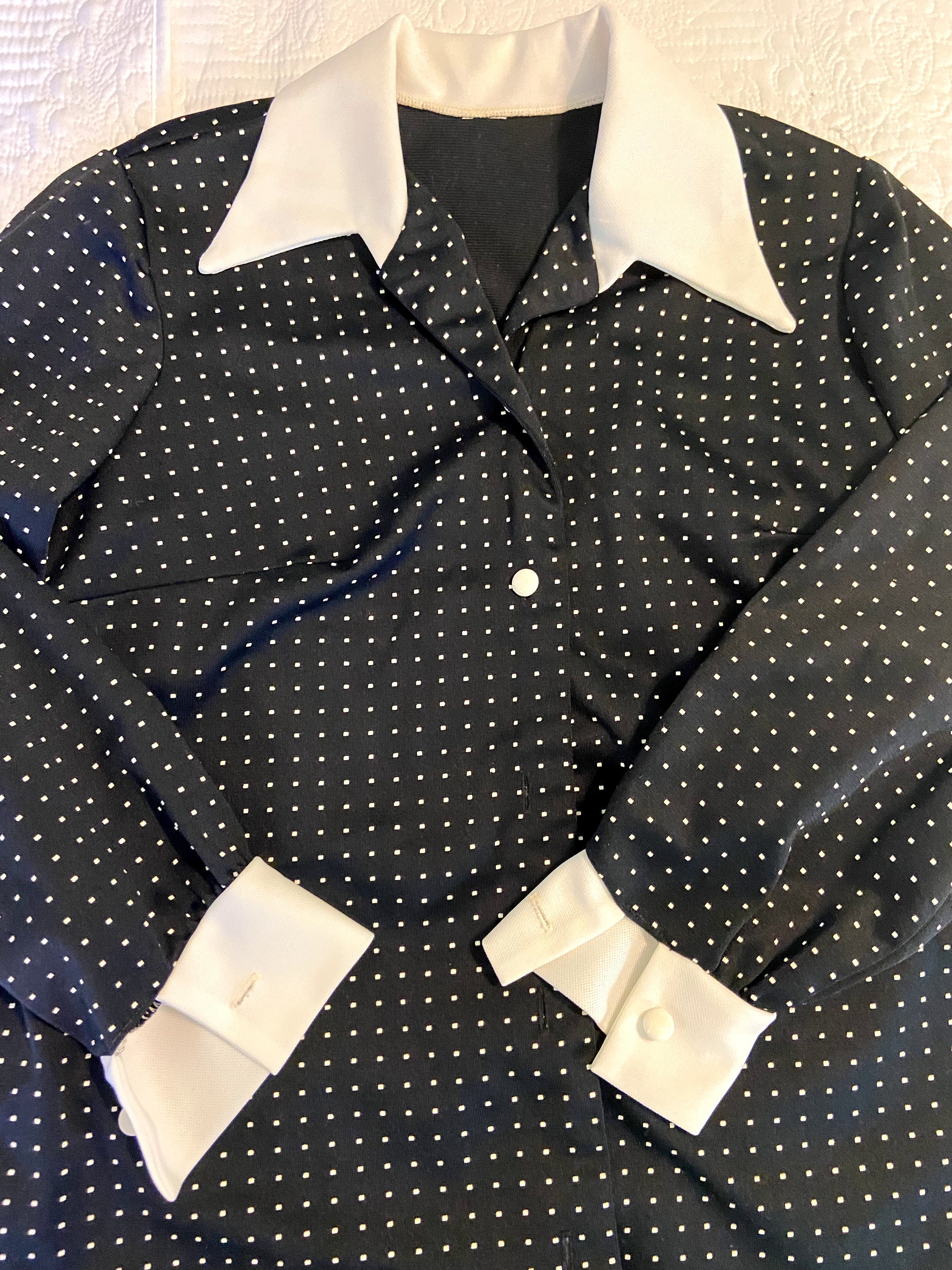 Vintage 70s Double Knit Polyester Button-up Mama's House - Etsy