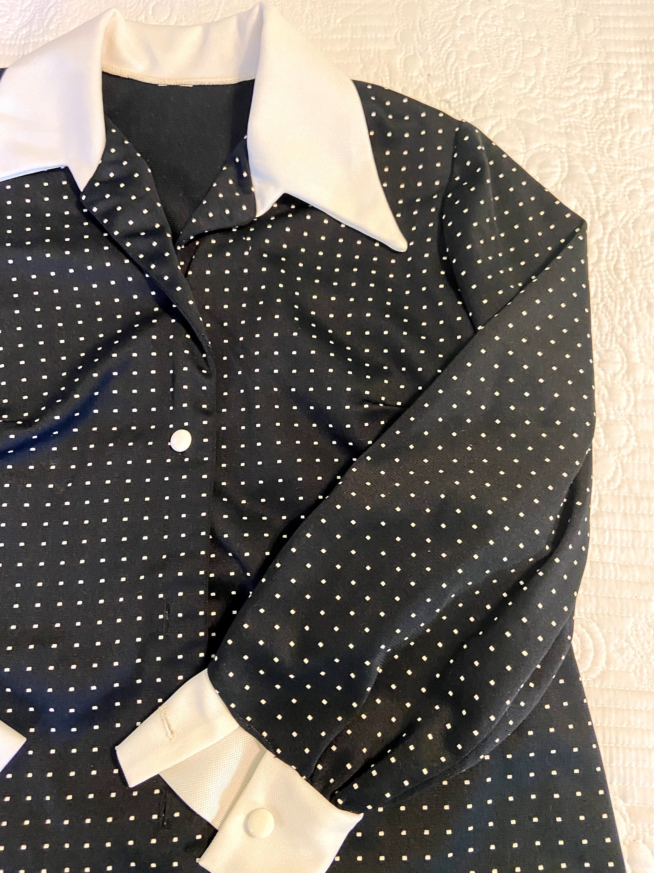 Vintage 70s Double Knit Polyester Button-up Mama's House - Etsy