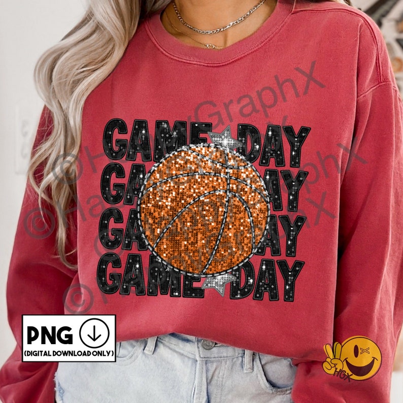 Sparkly Basketball Game Day Png Faux Sequin Png Faux Patch - Etsy