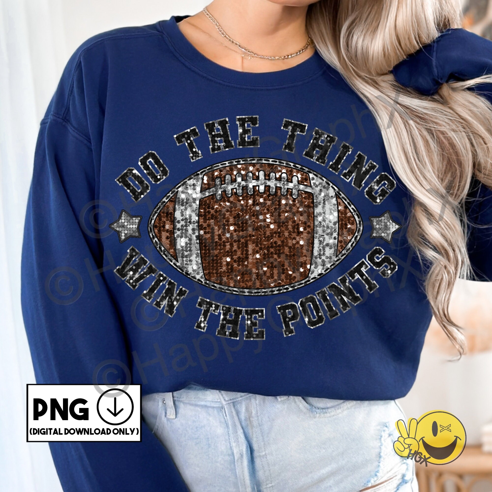 Funny Sparkly Football Png Faux Glitter Letters Faux - Etsy