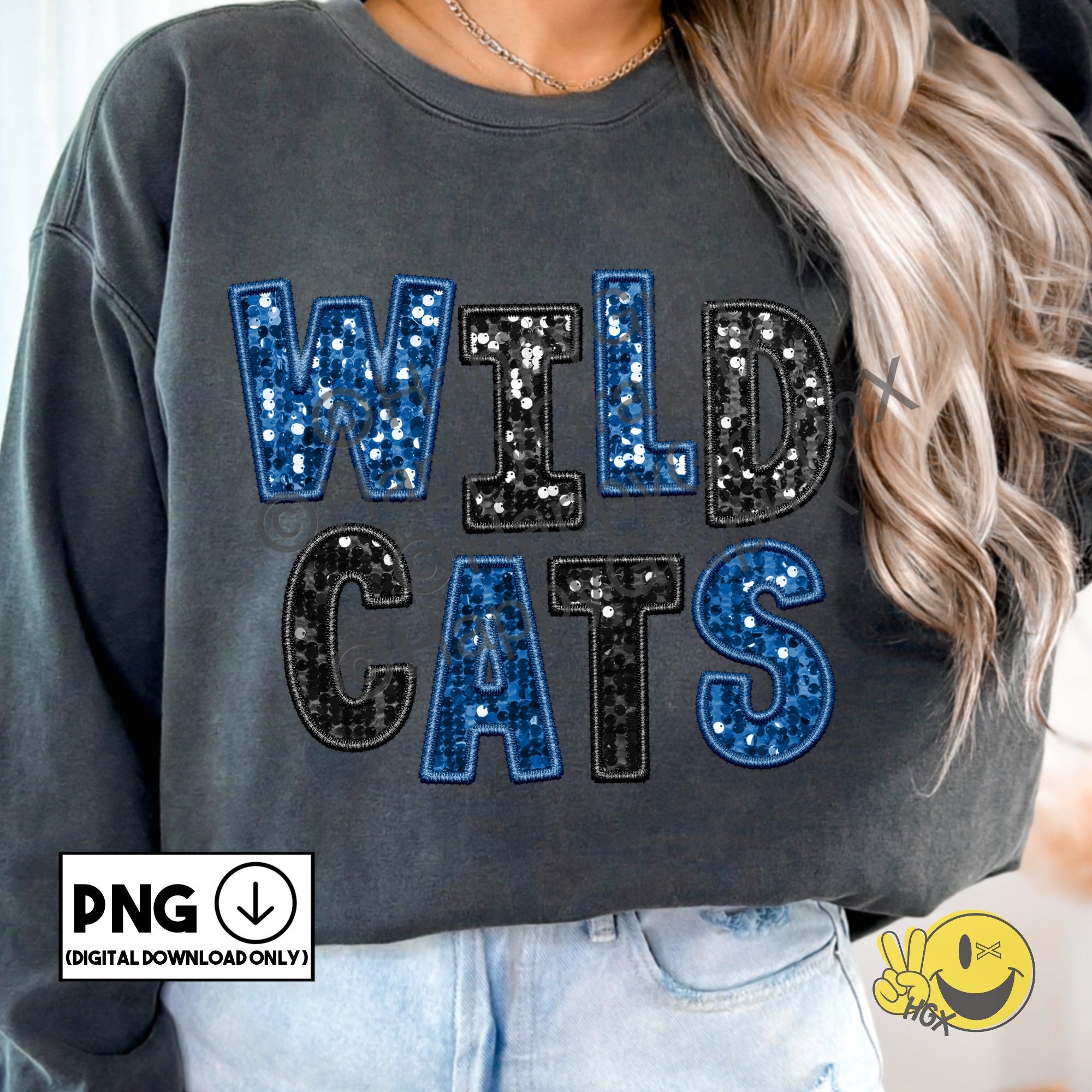 Wildcats Faux Sequin Png, Faux Embroidery Patch, Tshirt Design, School Spirit, Sublimation ...