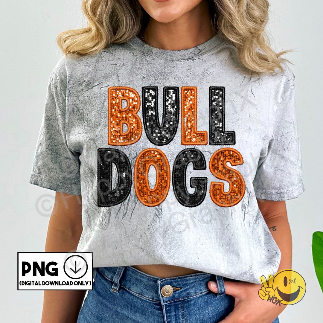Bulldogs Faux Sequin Png, Faux Embroidery Patch, Sparkly Tshirt Design, School Spirit ...