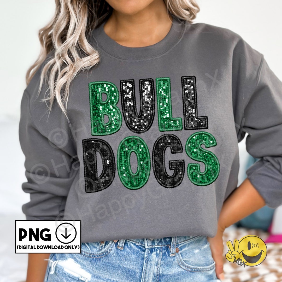 Bulldogs Faux Sequin Png, Faux Embroidery Patch, Sparkly Tshirt Design, School Spirit ...