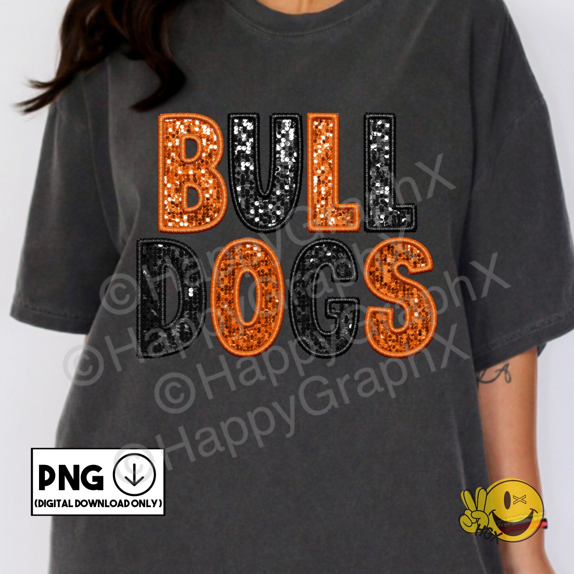 Bulldogs Faux Sequin Png, Faux Embroidery Patch, Sparkly Tshirt Design, School Spirit ...