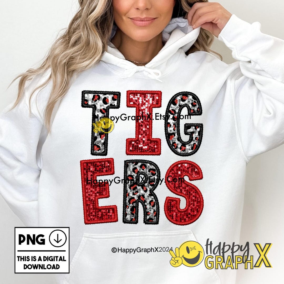 Sparkly Tigers Faux Sequin Png Leopard Faux Embroidery Patch T Shirt ...