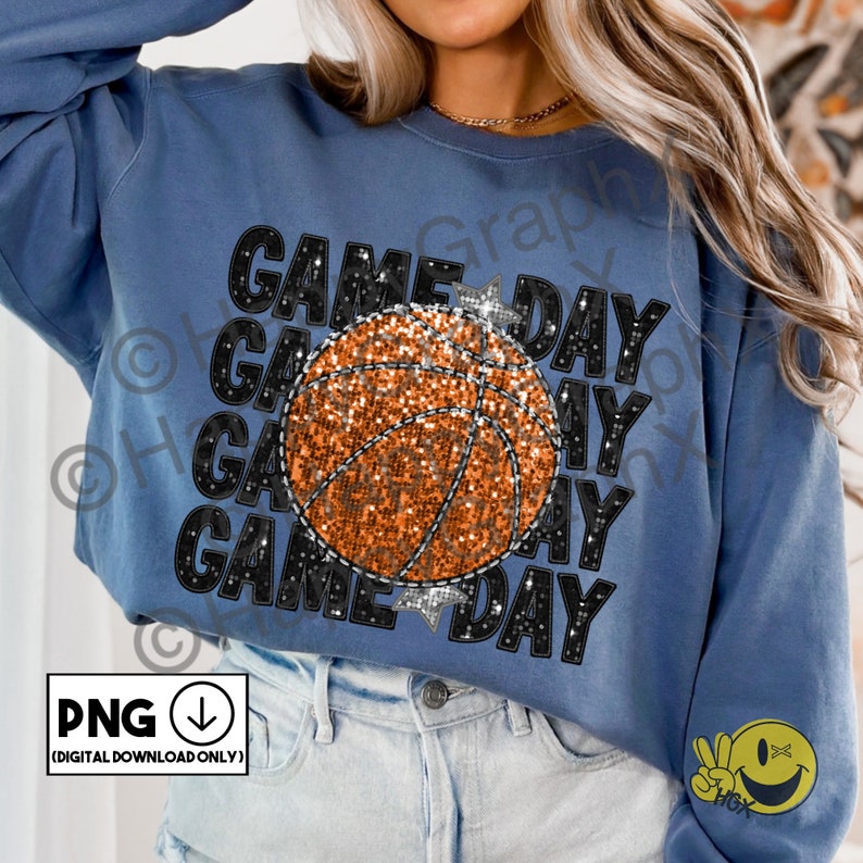 Sparkly Basketball Game Day Png Faux Sequin Png Faux Patch - Etsy