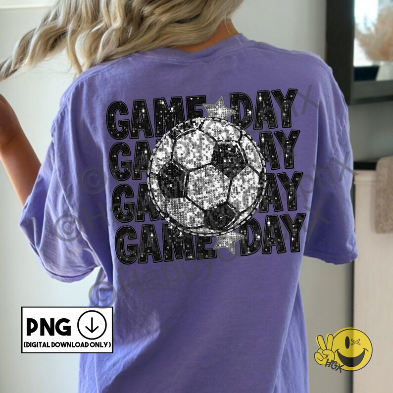 Sparkly Soccer Png Faux Sequin Game Day Png Faux Patch Tshirt Design, School Spirit, Sublimation ...