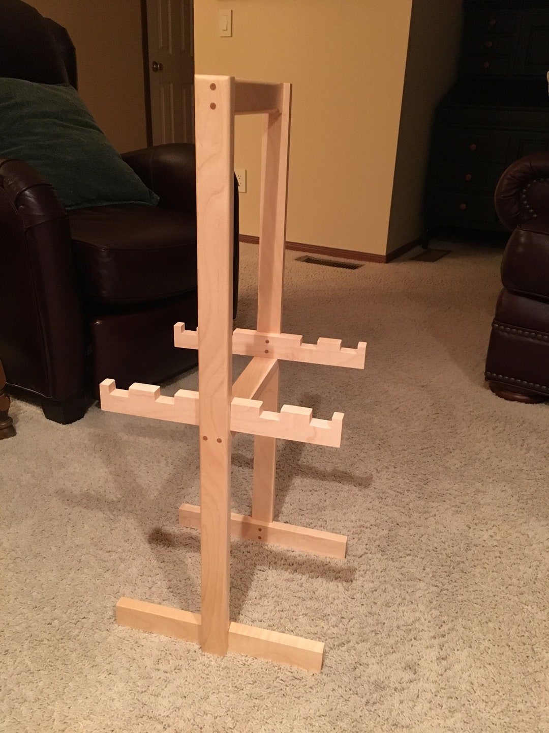Custom TV Tray Holder Solid Handcrafted Maple Wood With Wood Dowel Pin Fittings Comes Fully Assembled Etsy