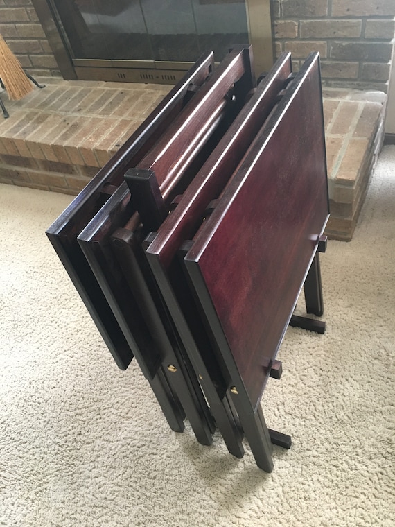 4 Home Office 21 Width TV Tray Tables Holder. Elegantly Handcrafted. Comfortably Stretch Your Legs With No Foot bar to Bump. Etsy