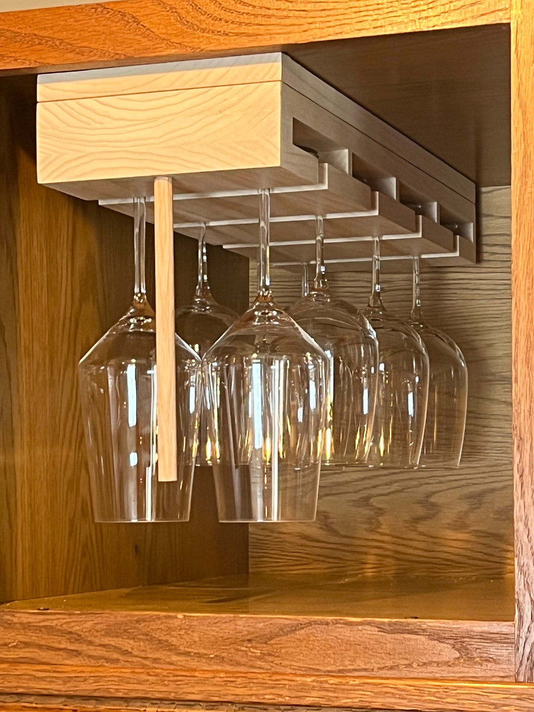 Wine Glass Rack That Retracts - Pull Out Retract Back In - Etsy