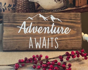 Adventure awaits sign | Etsy