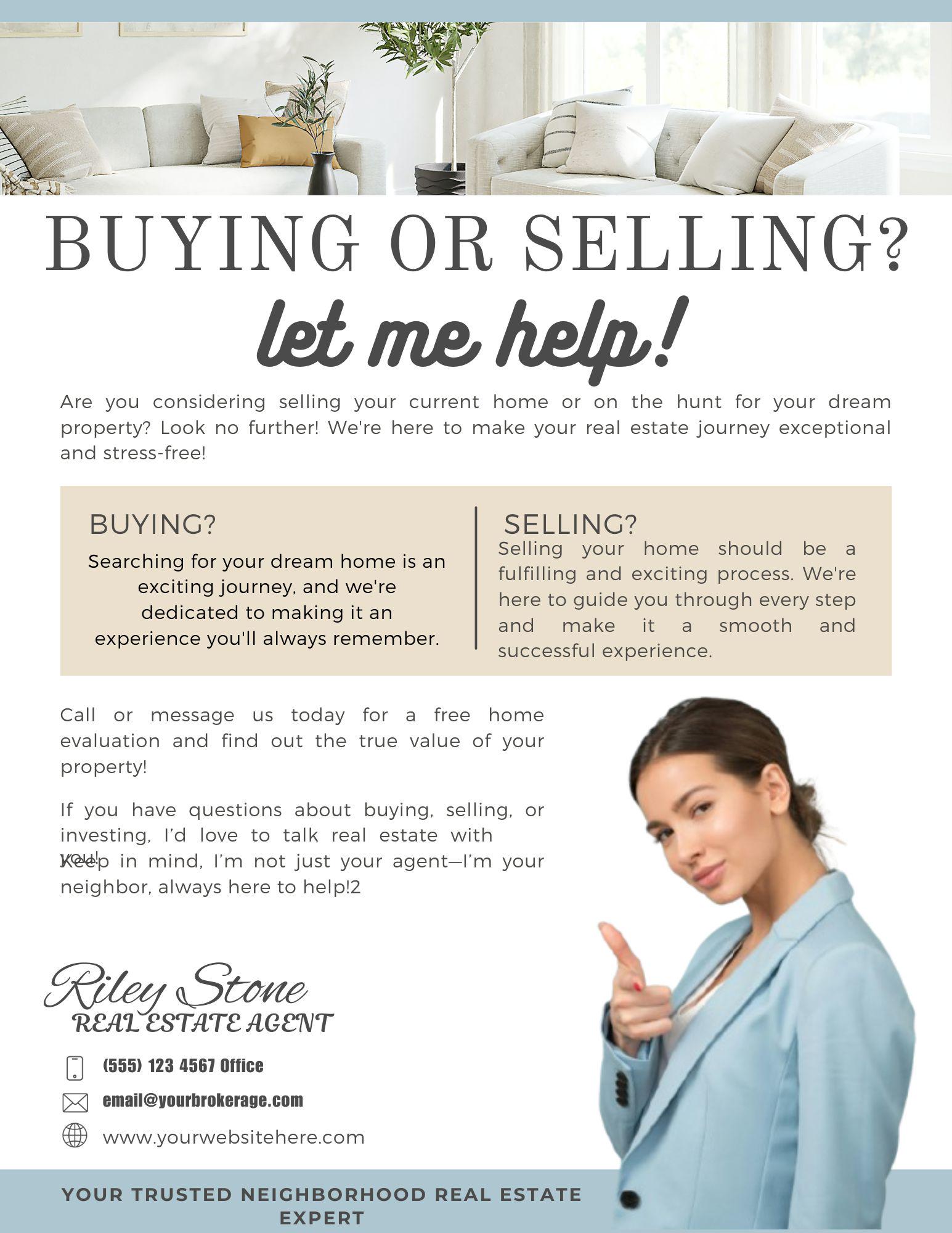 Realtor Marketing Template | Neighbor Letter & Property Flyer | Real ...