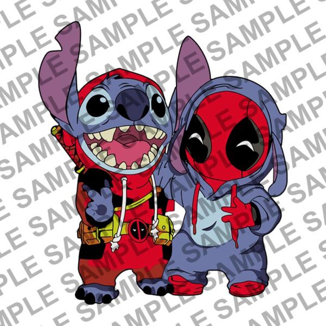 Deadpool Stitch Vinyl Sticker - Etsy