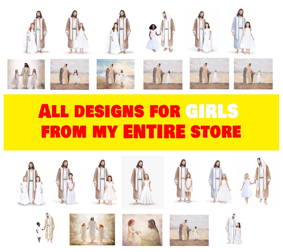 Jesus Art and Baptism Print for Girls, All Designs for Girls From My ...