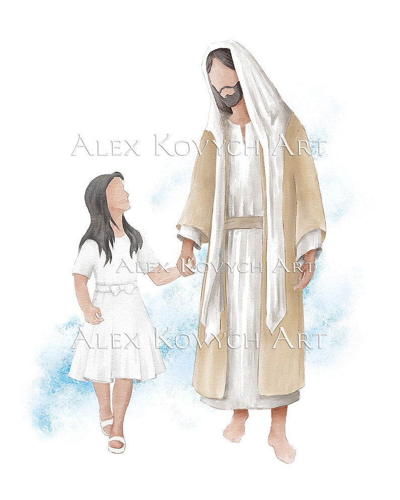 Girl's Baptism Print, Jesus Christ Portrait, LDS Gift (digital Download ...