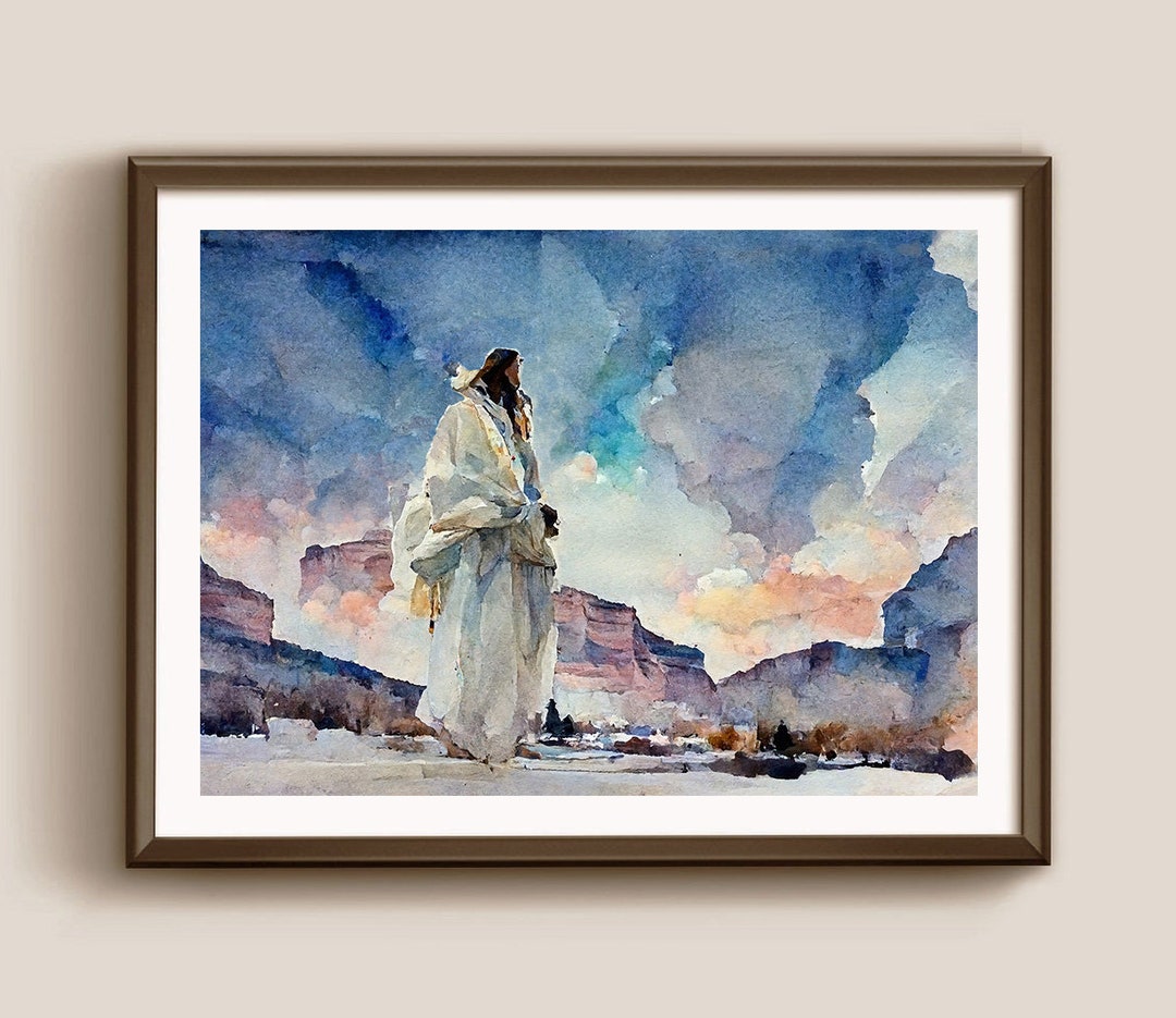 Jesus Christ Watercolor Portrait, Arizona Landscape (digital Download ...