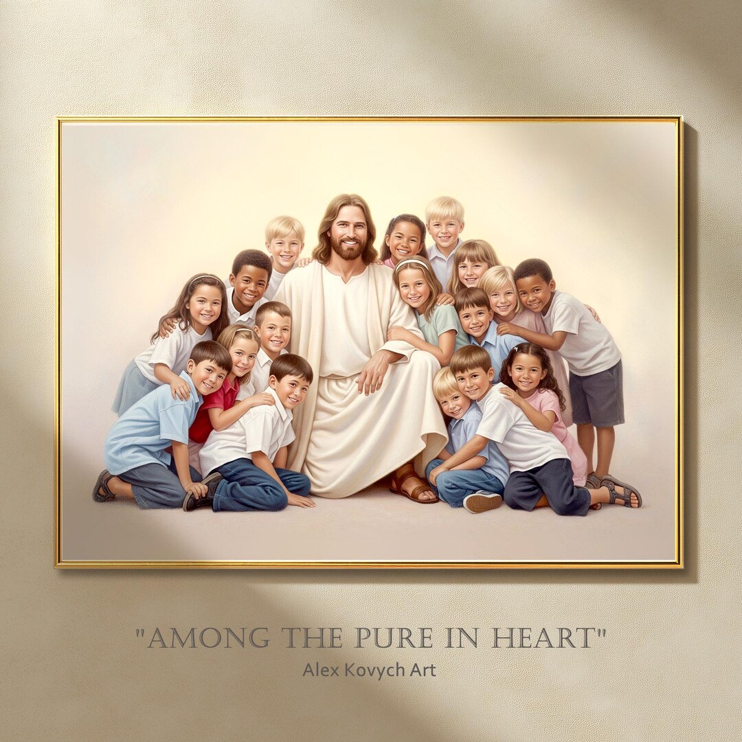 Jesus With Children Art Print, Multicultural Christian Home Decor ...