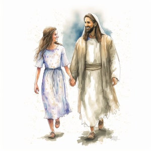 LDS Missionary Art, Missionary With Jesus Watercolor Digital Download ...