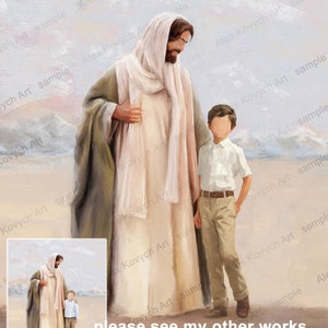 Jesus Portrait With a Boy, ( Brown Hair ) Portrait Baptism, I Am a ...