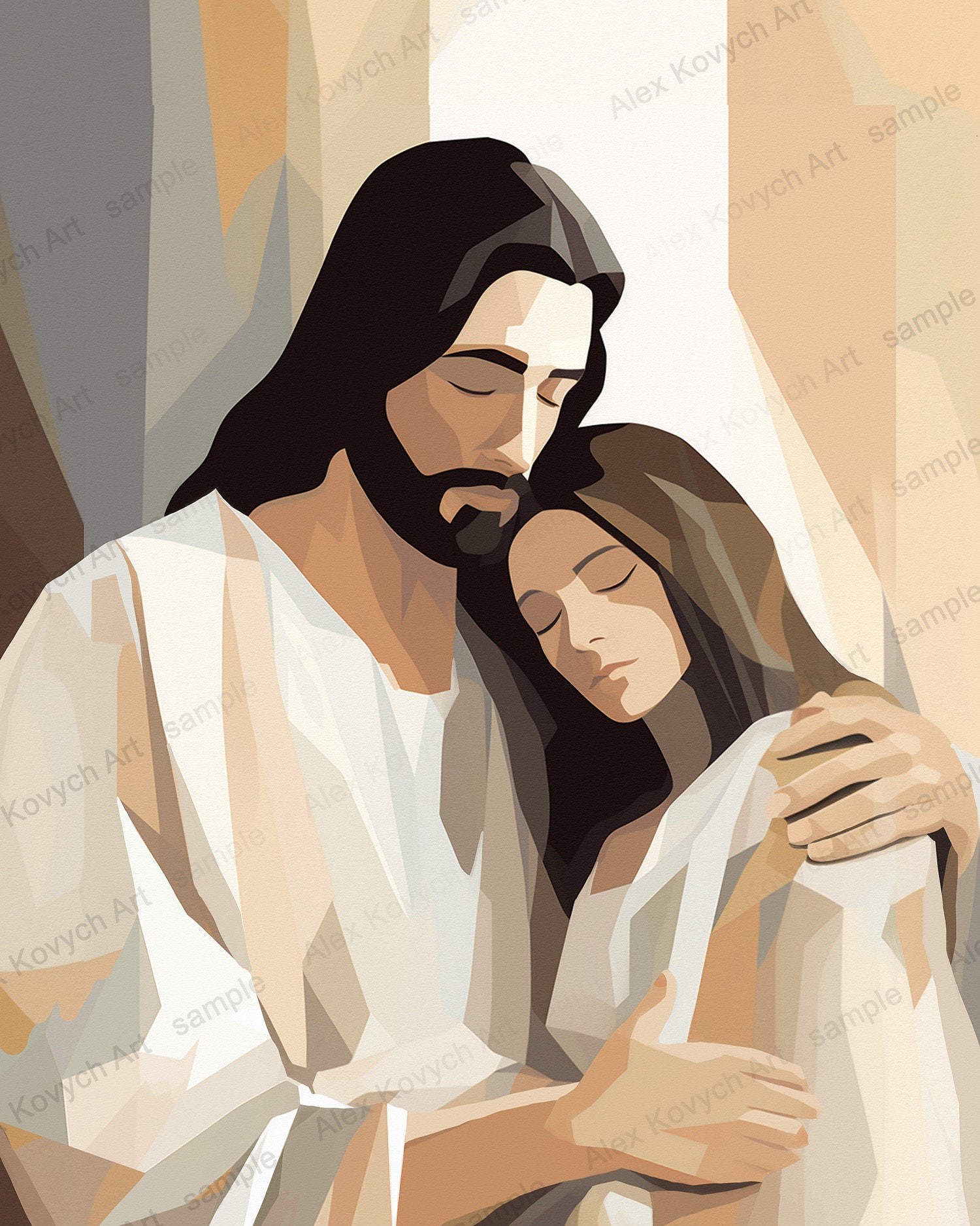 Jesus Hugging Woman, Digital Download, Girl Hugging Christ, Jesus ...
