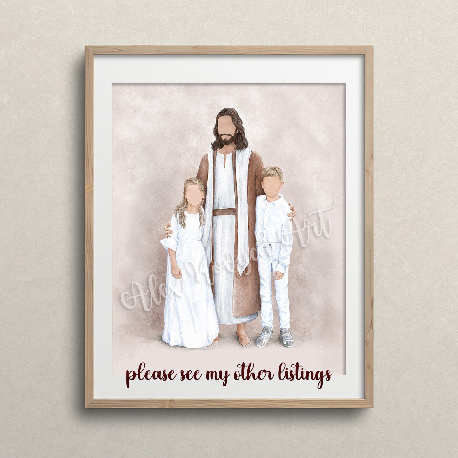 Walking With Jesus Portrait Baptism Jesus With a Girl - Etsy