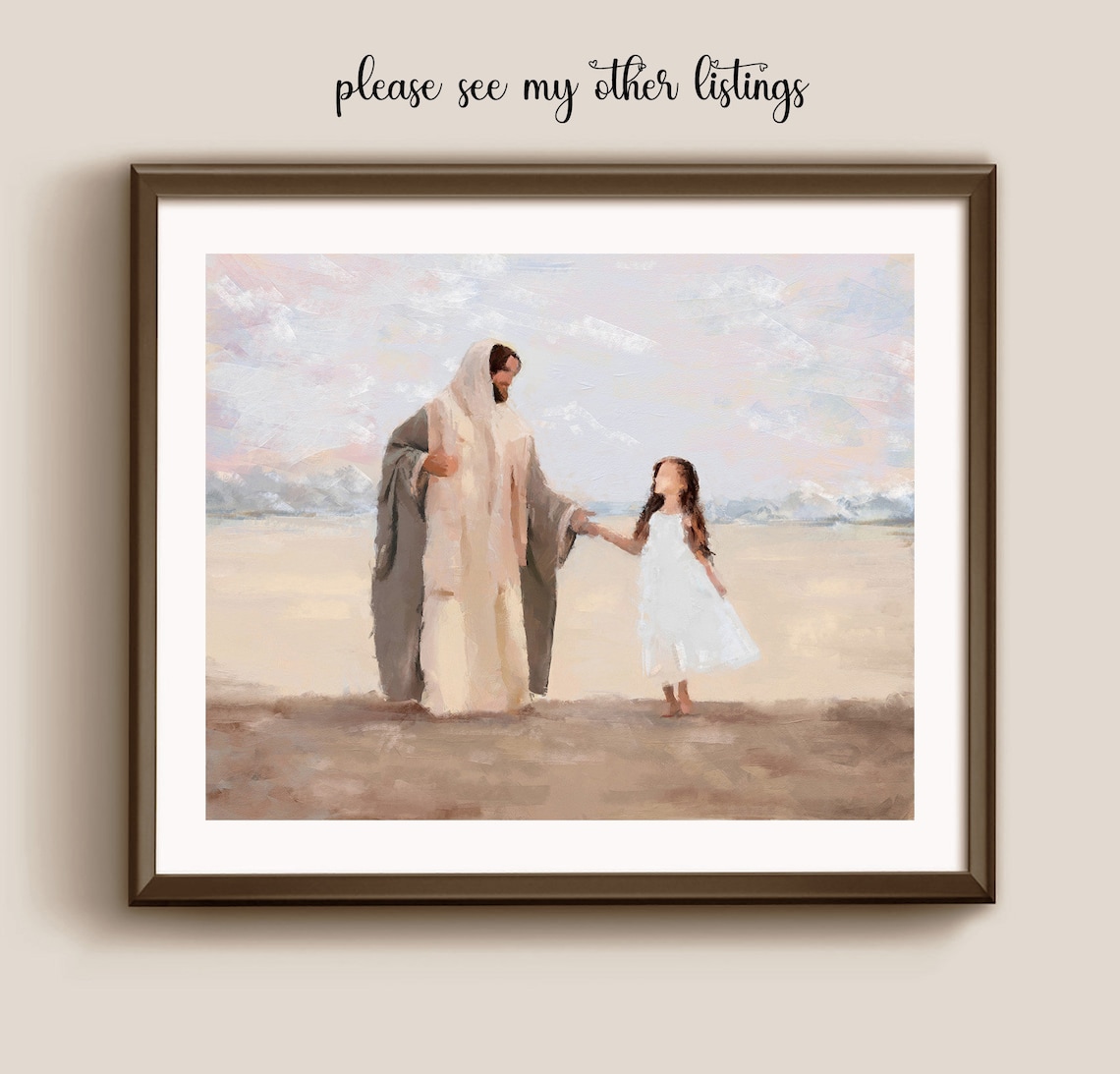 Jesus and Girl Faceless Portrait Baptism Gift Printable - Etsy