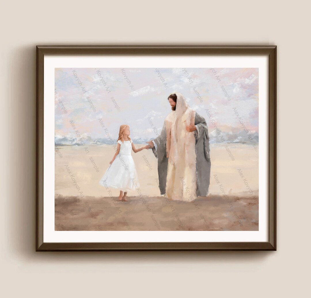 Jesus Portrait, Girl With Strawberry Hair, LDS Watercolor Art (digital ...